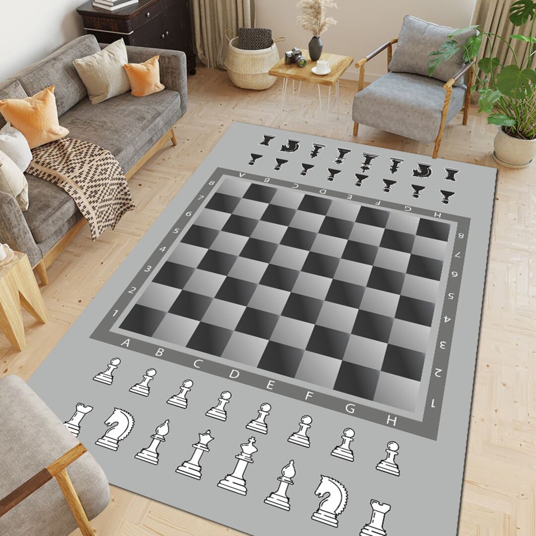 Chessboard Rugchess Set Pattern Rugcheckers Gamechess - Etsy