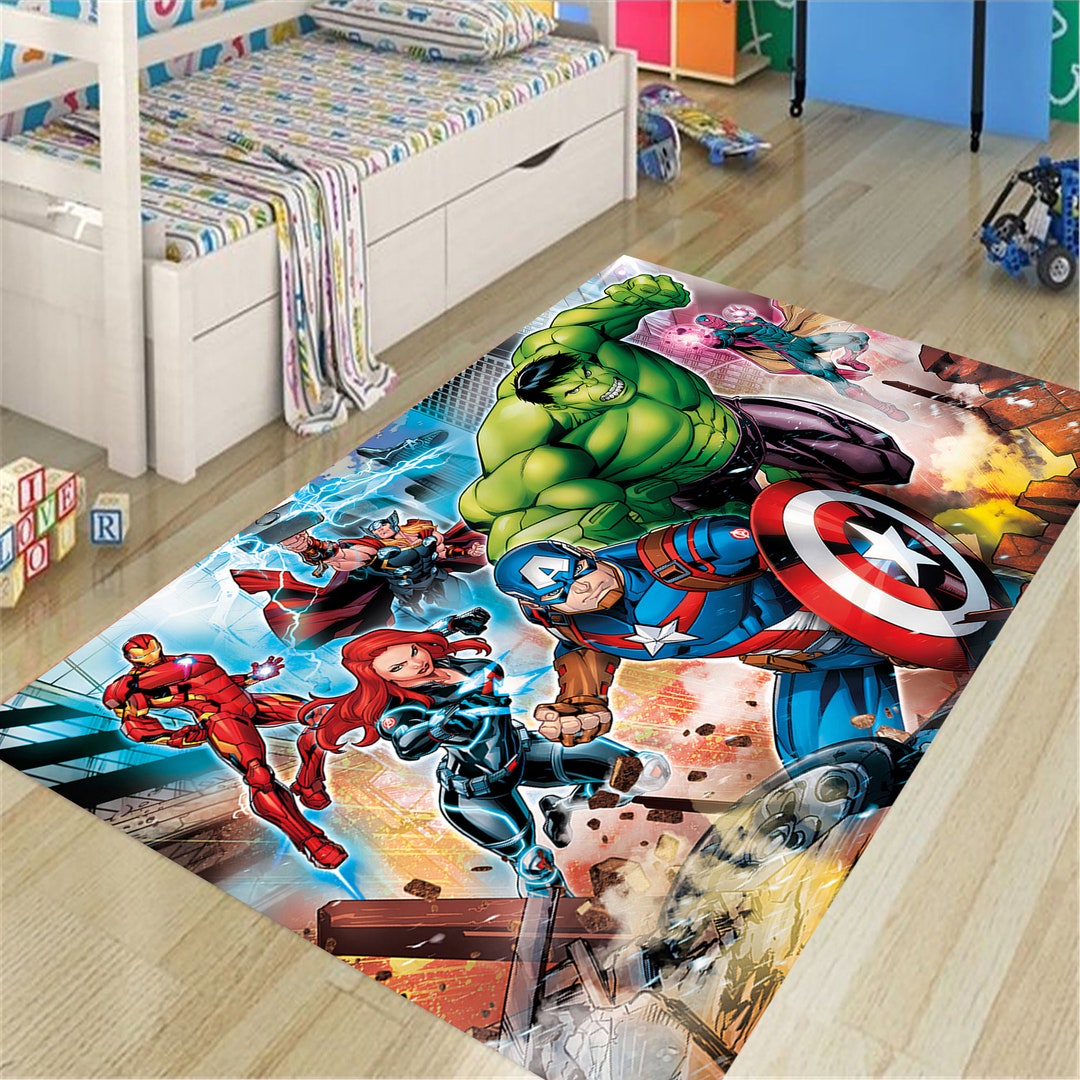 Captain America Rug,hulk Rug,spiderman Rug,iron Patterned Man,gift for ...