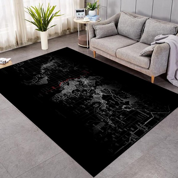 World Map Rug - Etsy