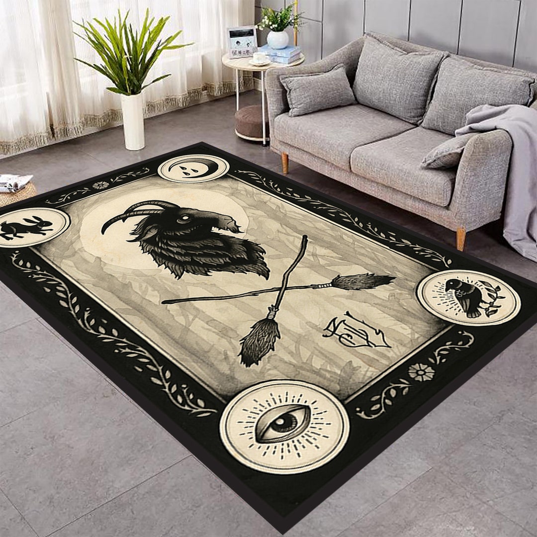 Illuminati Rug,goat Pattern,gothic Rug,tarot Card,mason Rug,third Eye ...