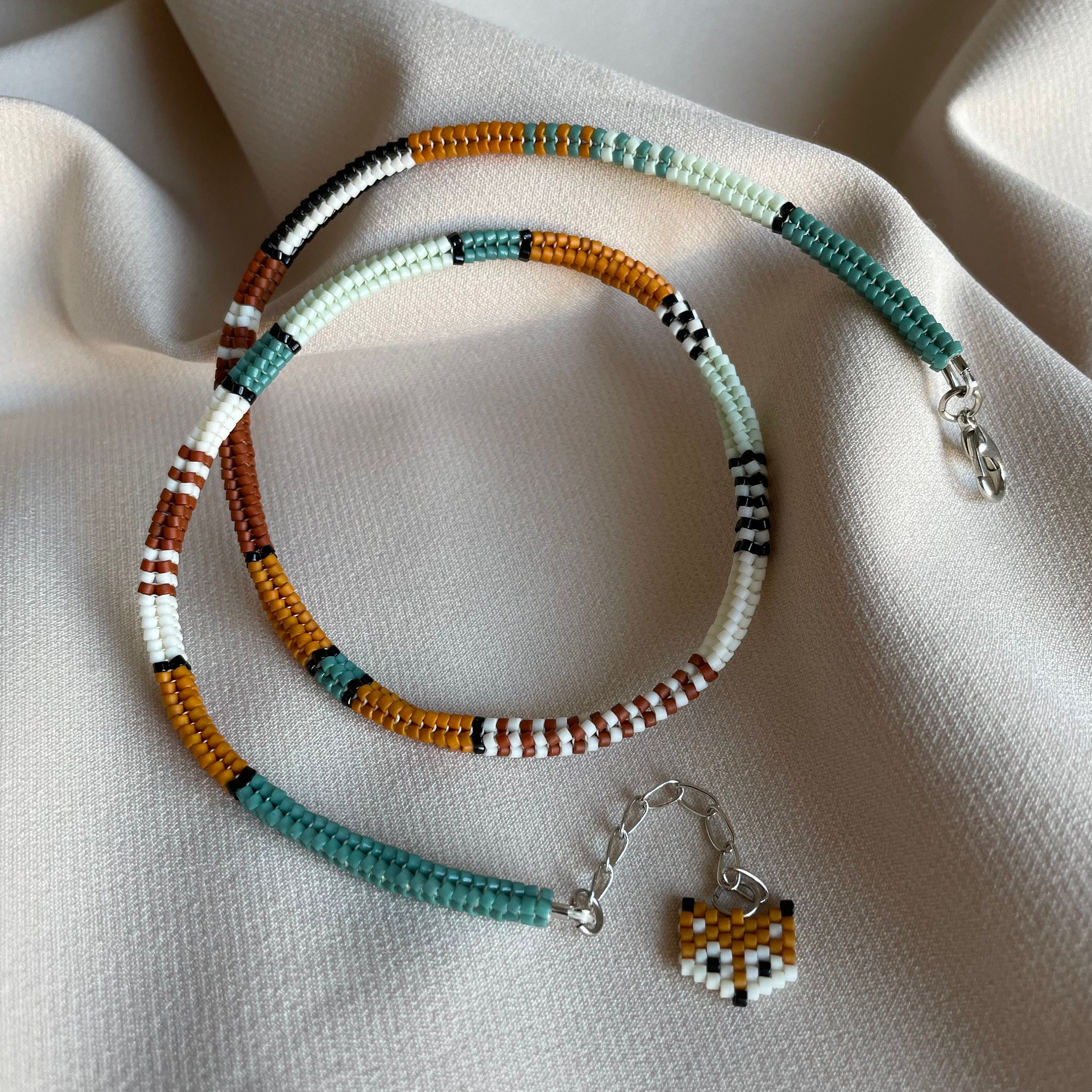 Handmade Miyuki Beaded Necklace, Fox Detailed Miyuki Necklace - Etsy
