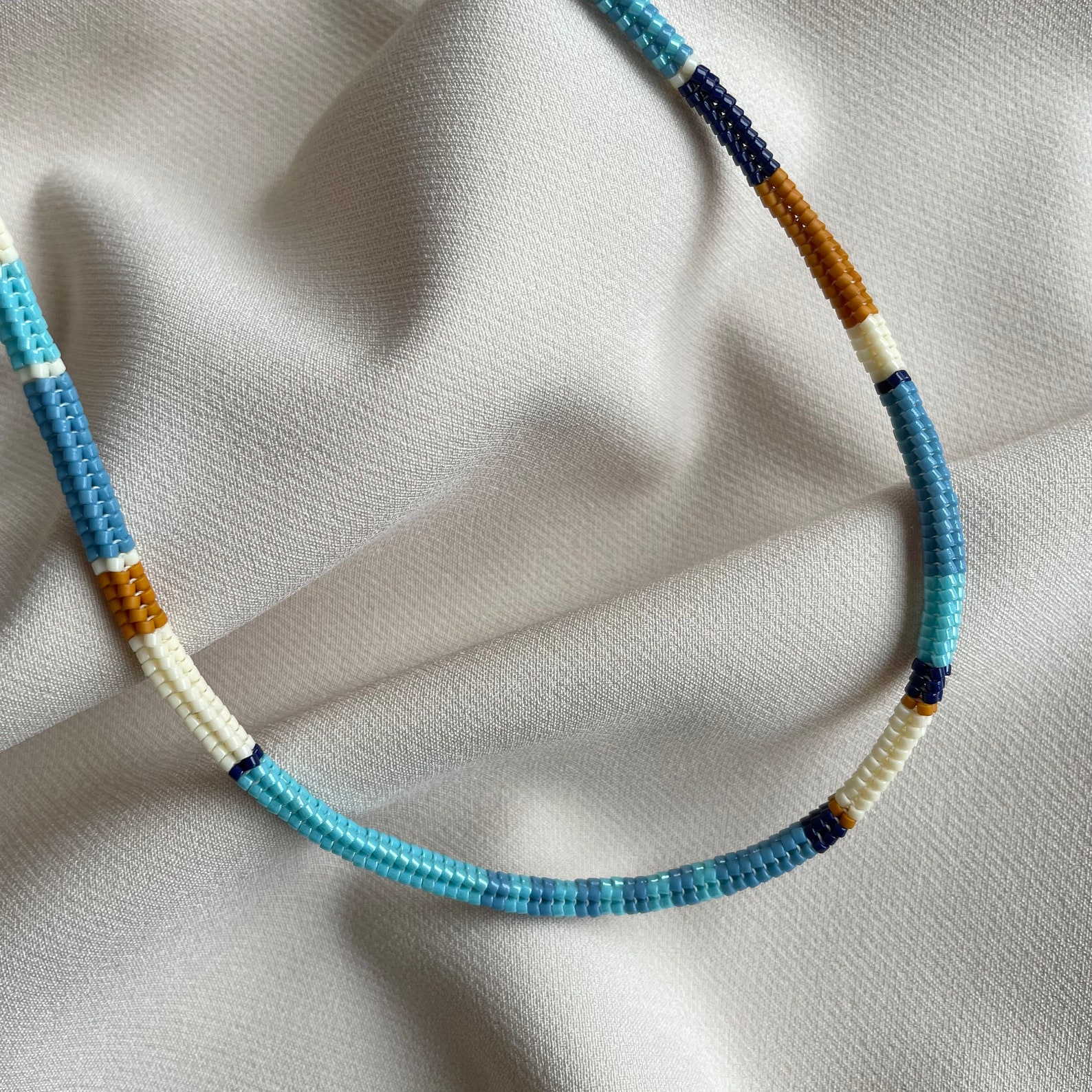 Handwoven Miyuki Beaded Necklace, Fish Detailed Necklace, Beaded ...