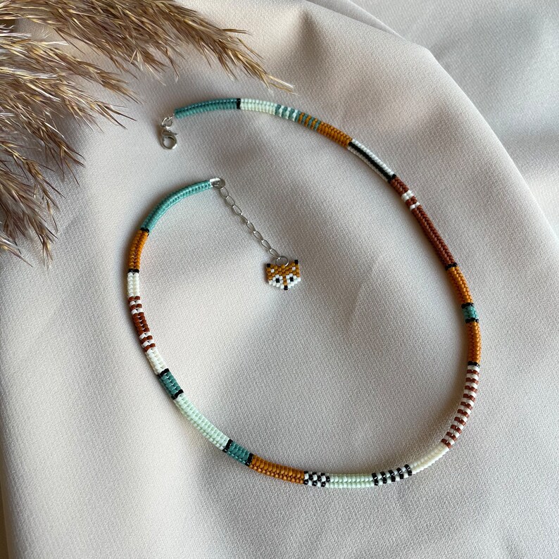 Handmade Miyuki Beaded Necklace, Fox Detailed Miyuki Necklace - Etsy