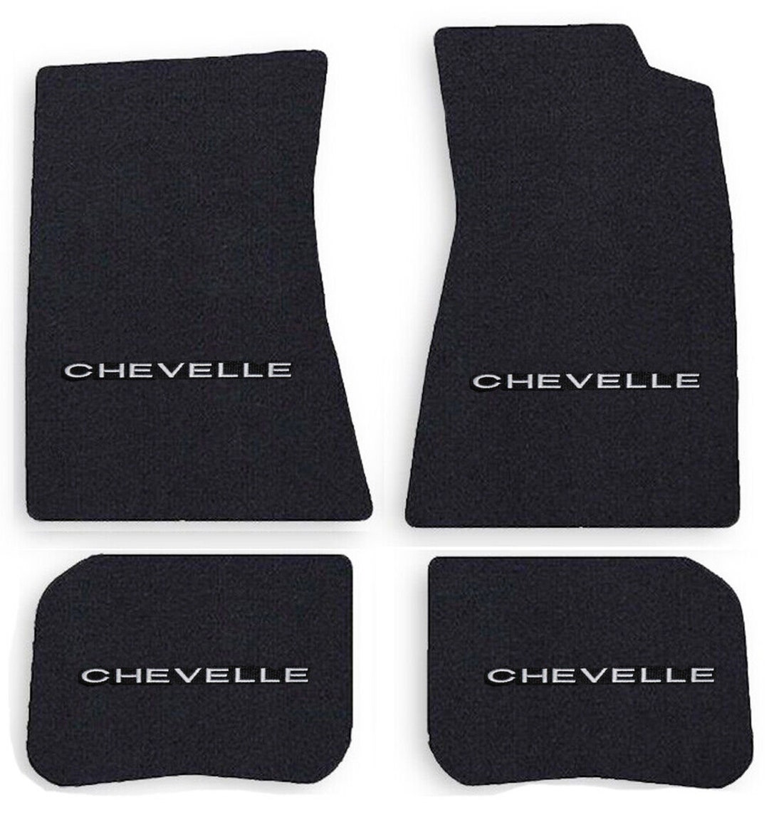 For Chevy Chevelle Floor Mats Carpet Black Silver Embroidered - Etsy