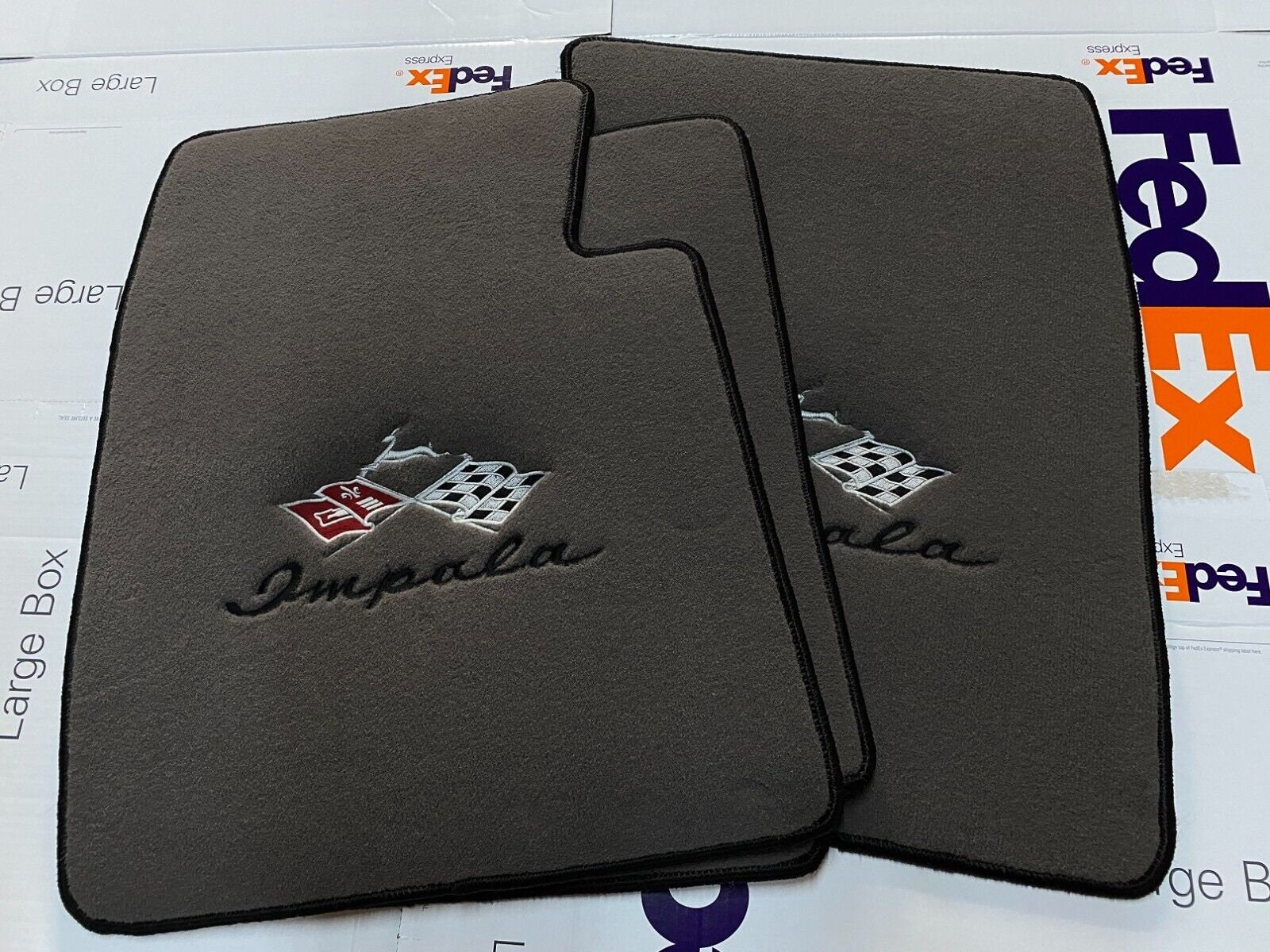 For Chevrolet Impala SS Lowrider Velour Floor Mats Carpet Gray Black ...