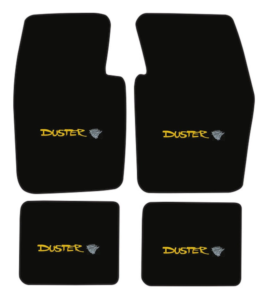 New 1970-1976 Plymouth Duster CARPET Floor Mats Black Embroidered Logo ...