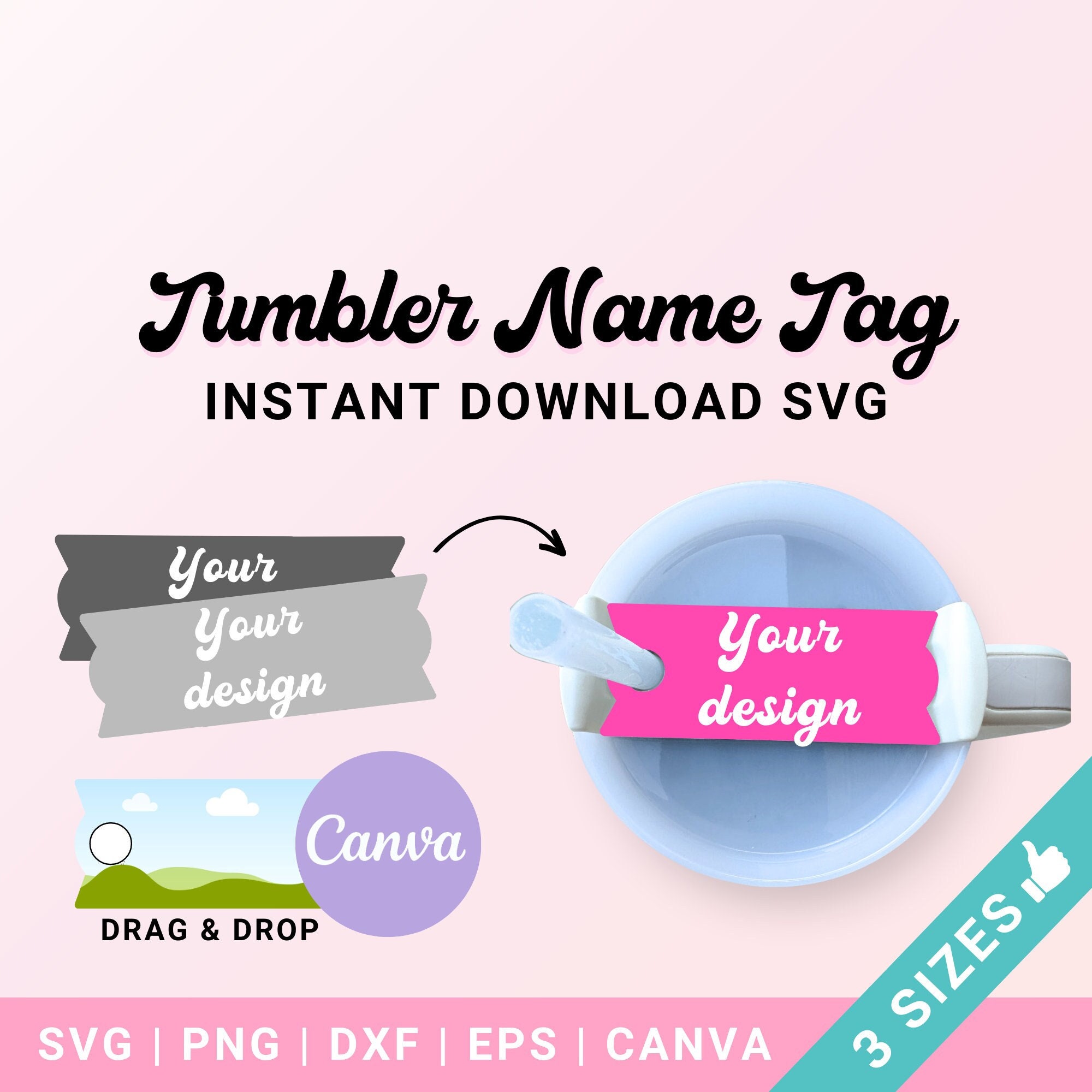 Tumbler Name Plate SVG BUNDLE 40oz 30oz 20oz, Tumbler Name Tag SVG Cut ...