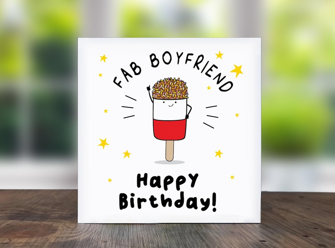 Funny Boyfriend Birthday Card: Fab Popsicle Design - Etsy