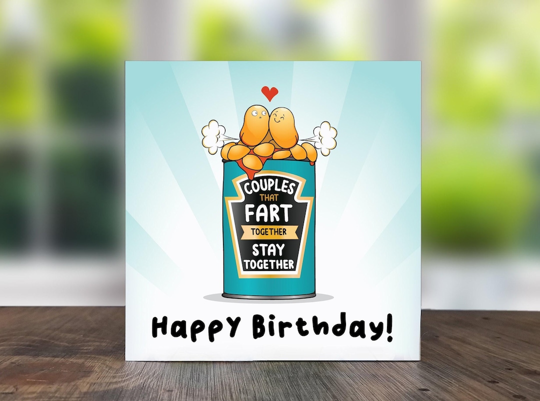 Funny Birthday Card: Farting Couples Anniversary Card - Etsy UK