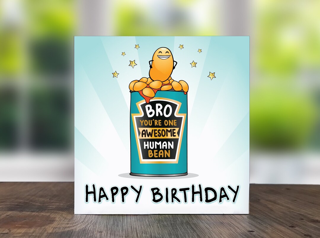 Awesome Brother Birthday Card: One Awesome Human Bean, Funny Birthday ...