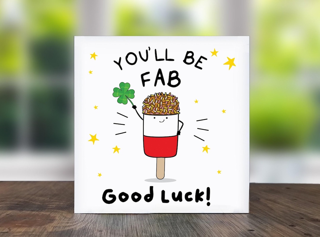 You'll Be Fab Good Luck: Good Luck Card, Card for Him, Card for Her ...