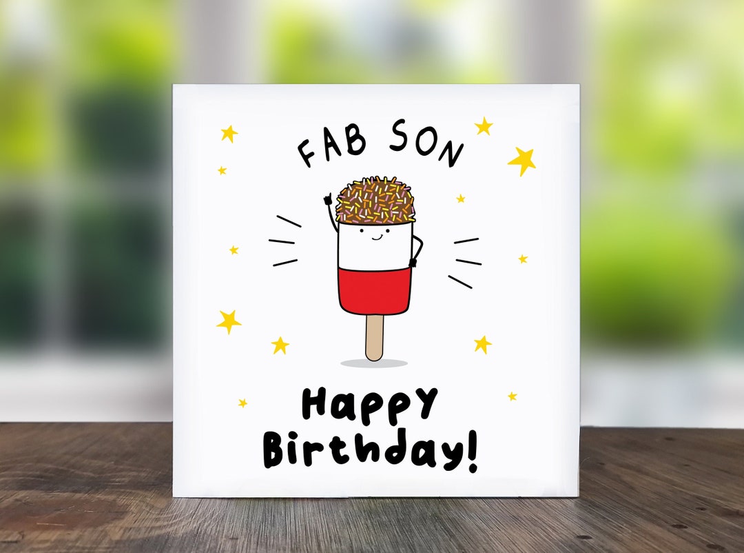 Fab Son Happy Birthday: Son Birthday Card, Funny Son Birthday Card ...