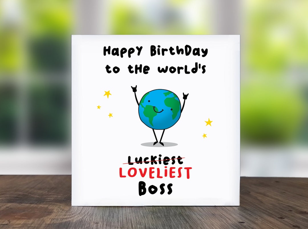 Worlds Luckiest Boss, Birthday Card for Boss - Etsy UK