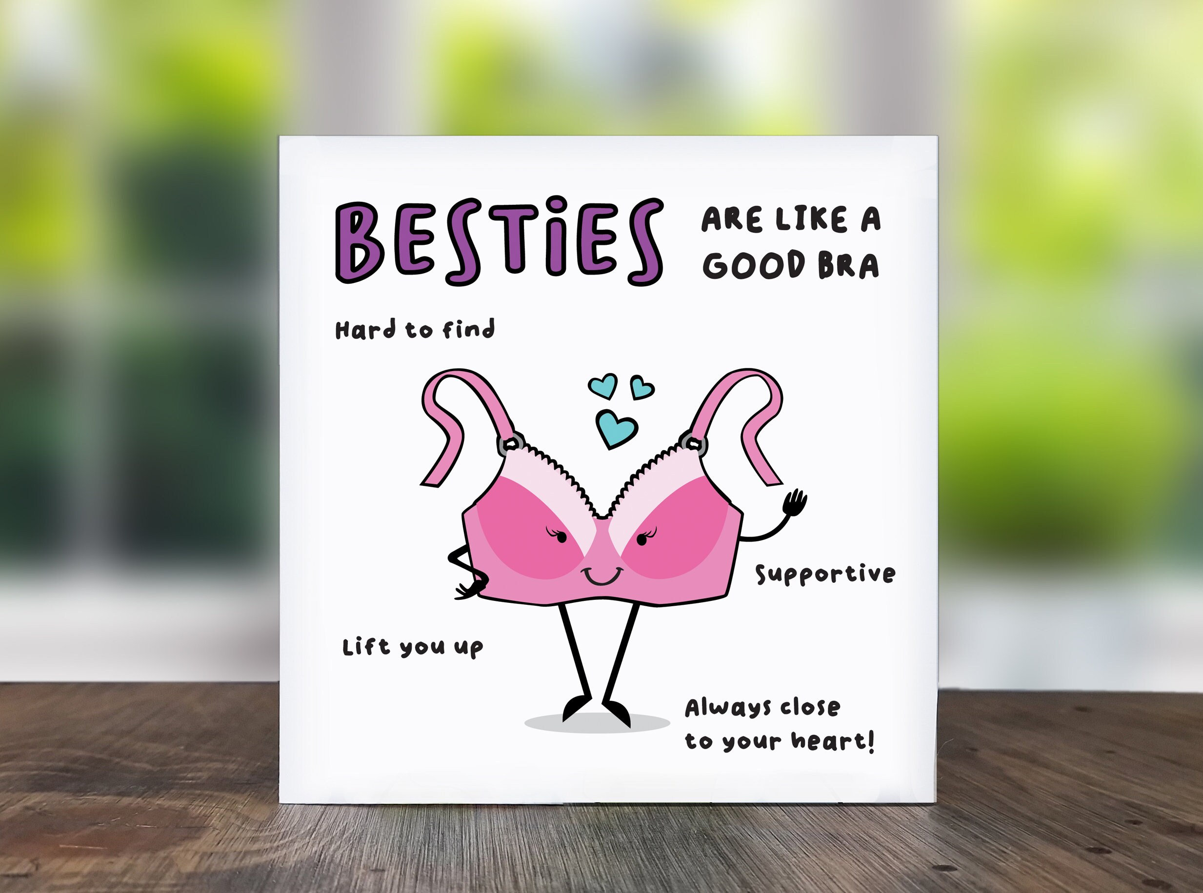 Besties Are Like a Good Bra: Best Friend Card Birthday Card - Etsy UK