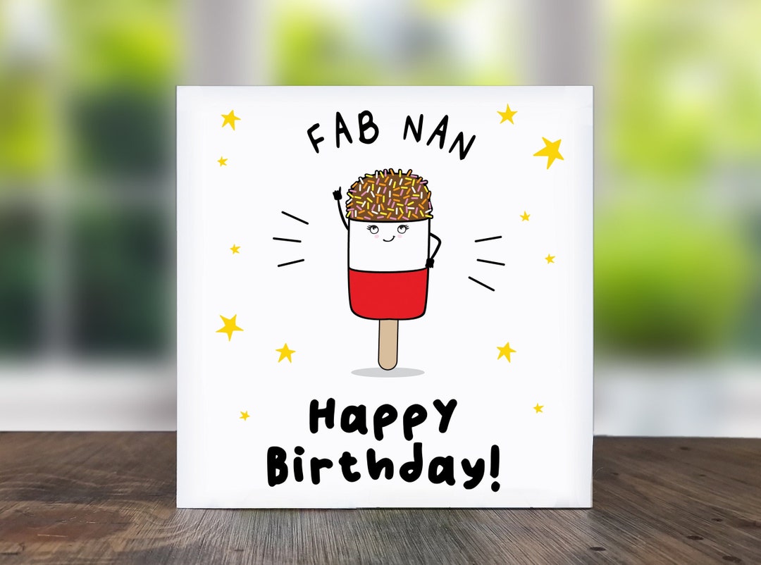 Fab Nan Happy Birthday: Fab Nan Birthday Card, Funny Nan Birthday Card ...