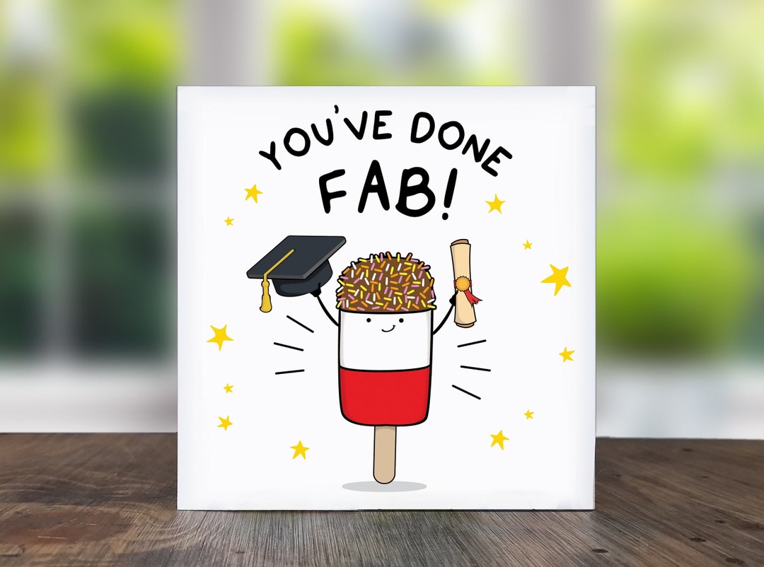 You've Done Fab Graduation Card: Congratulations Card - Etsy UK