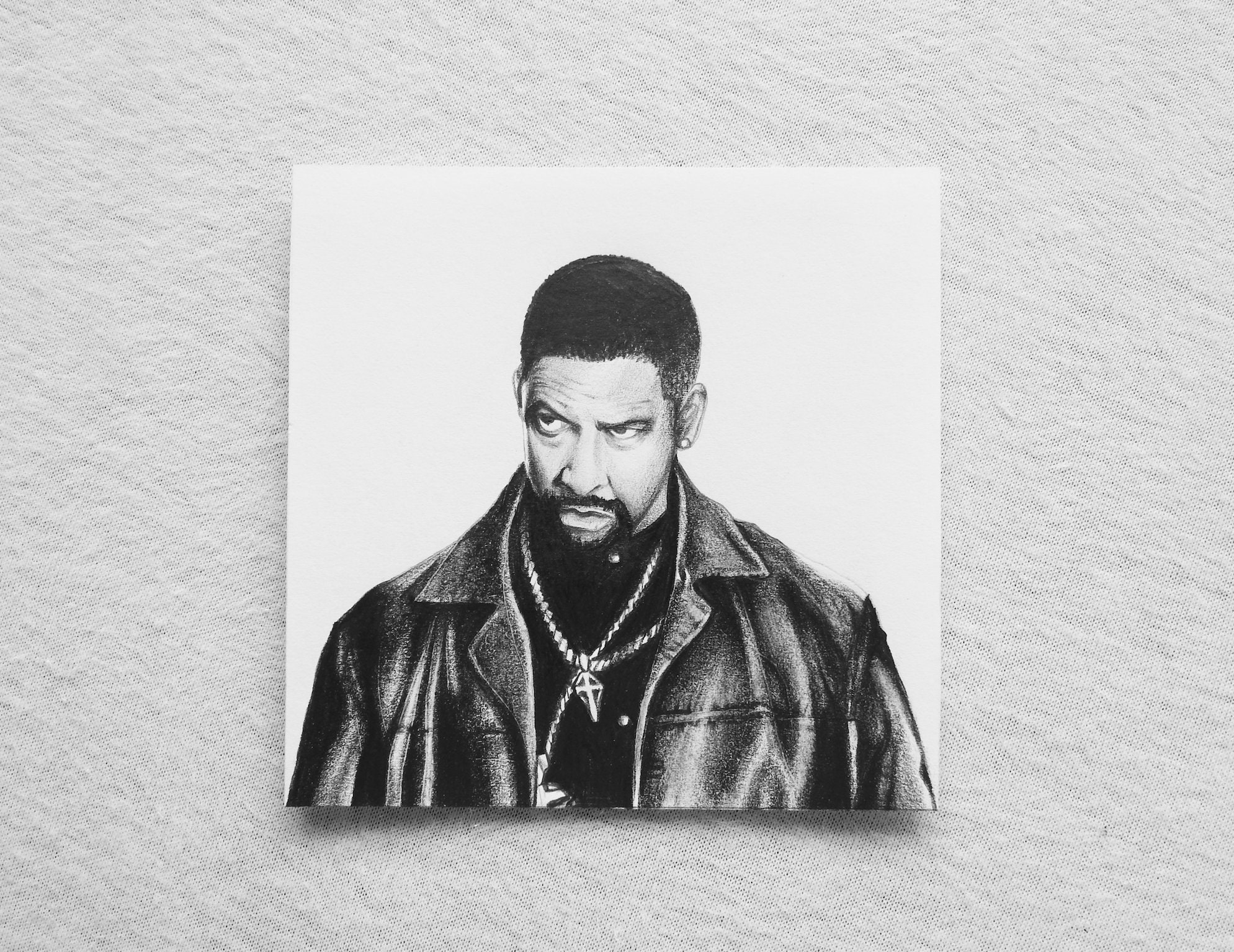 Denzel Washington "training Day" Miniature Pencil Portrait Drawing - Etsy
