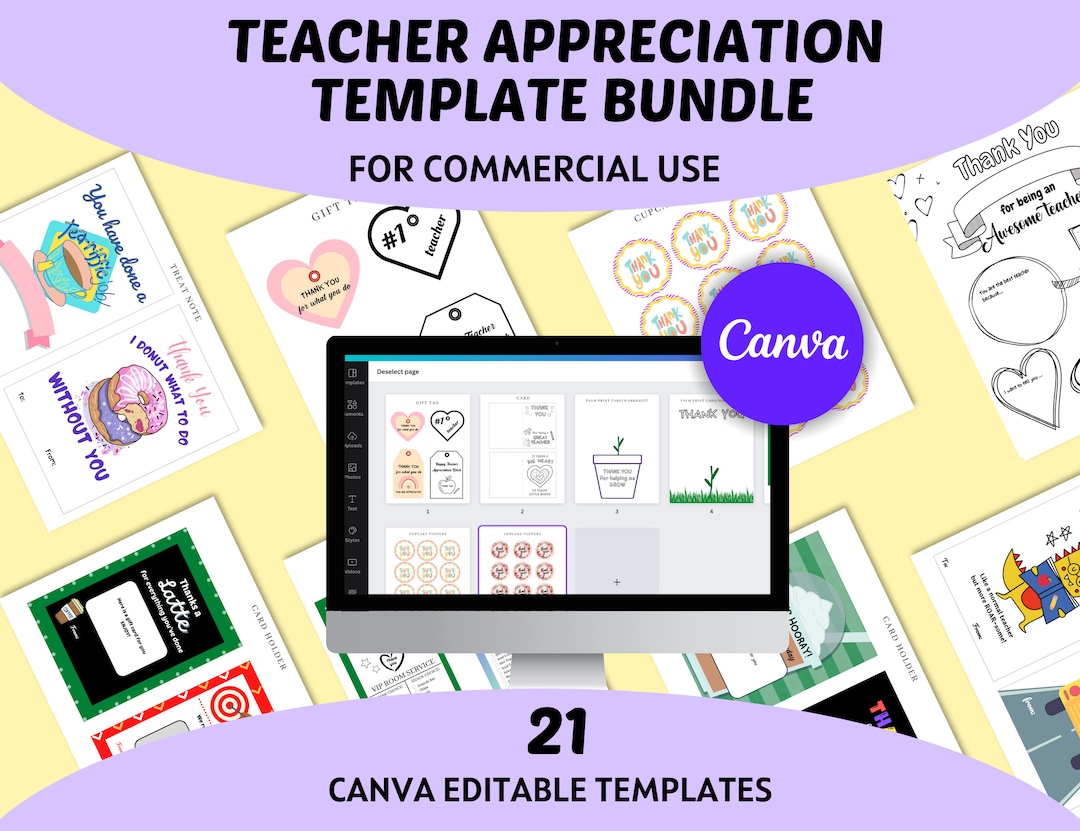 Teacher Appreciation Week Gift Printable, Editable Canva Template ...