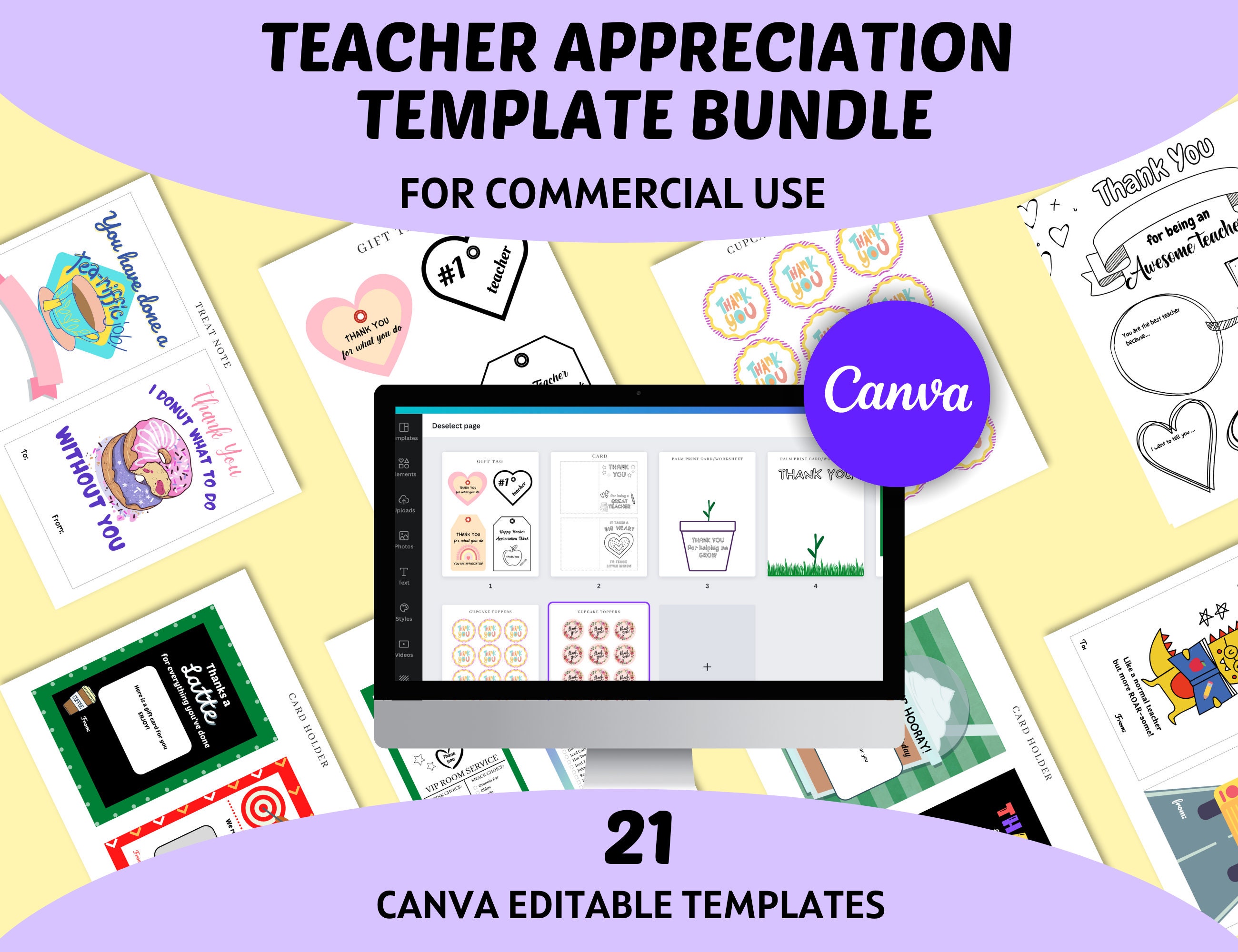 Teacher Appreciation Week Gift Printable, Editable Canva Template ...