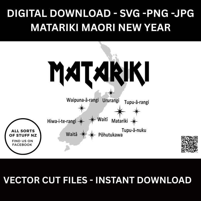 Matariki Stars Maori New Year, New Zealand, Aotearoa, Print, Cut, Te ...