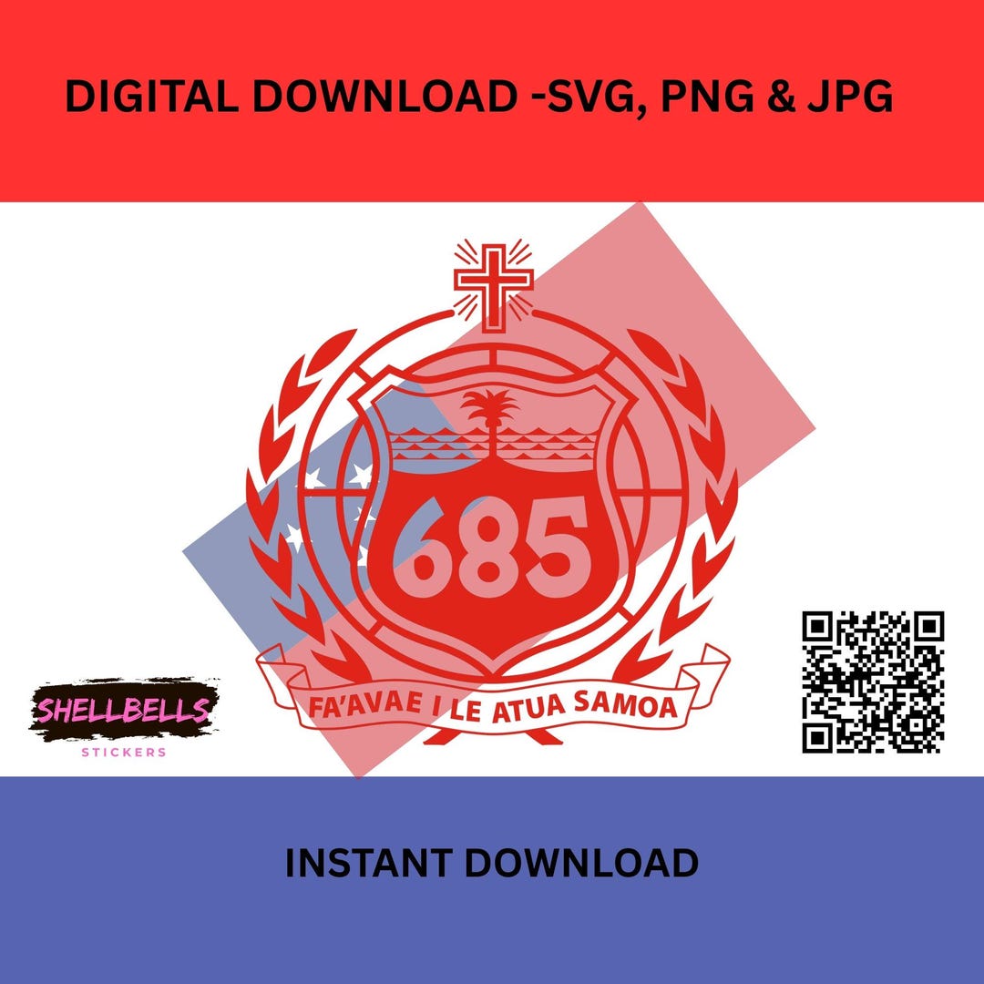 Samoan Shield 685 Digital File SVG, PNG and JPG, Decal, Car Sticker ...