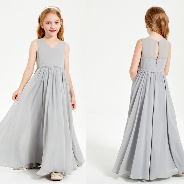 Silver Flower Girl Dress - Etsy