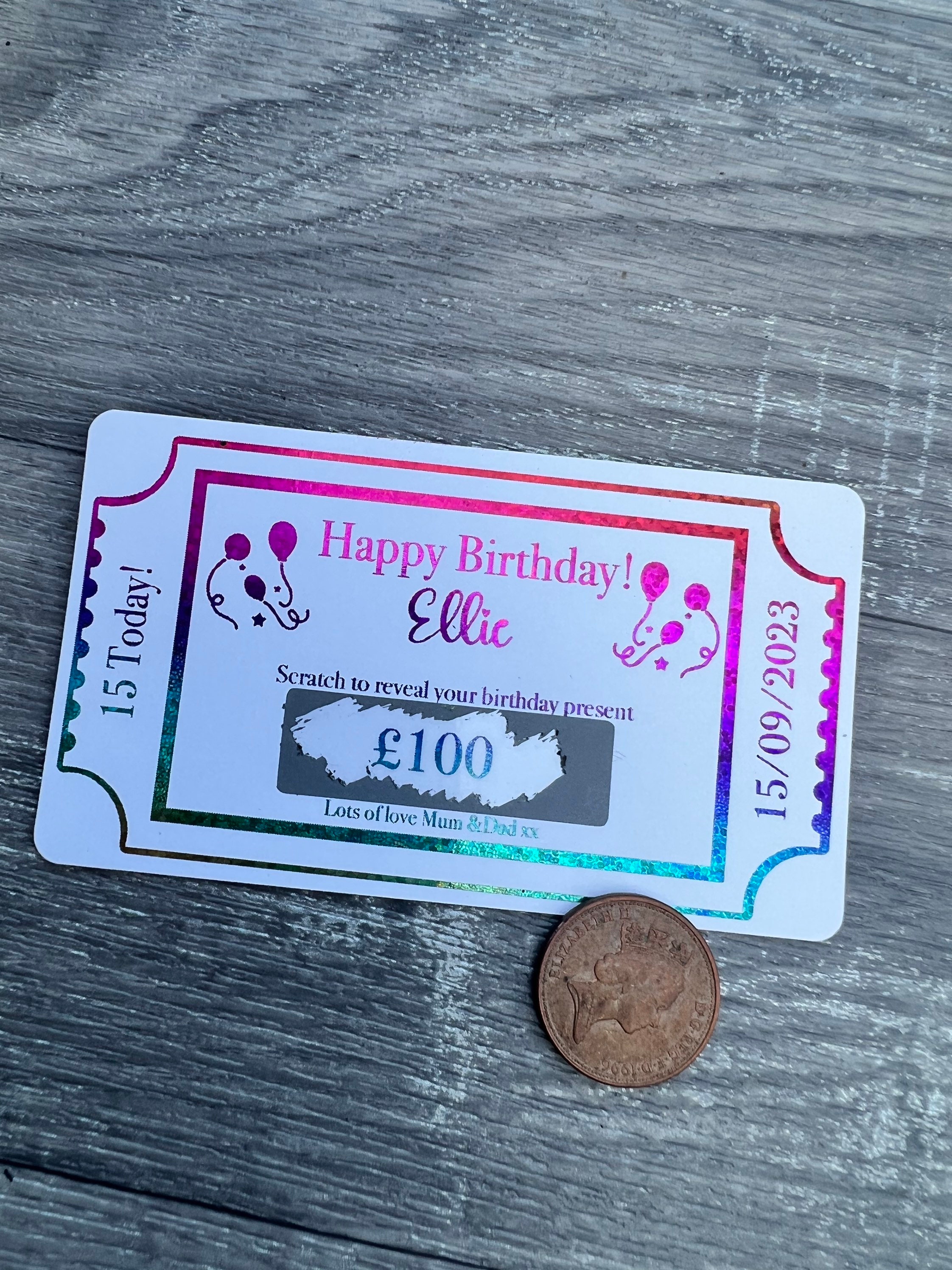Personalised Birthday Scratch Card Scratch and Reveal Card - Etsy UK