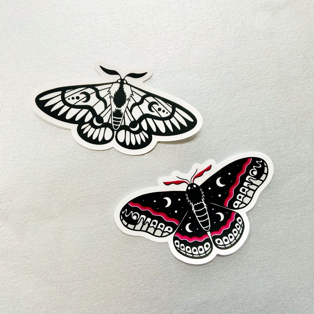 Celestial Moon Moth Transparent Vinyl Sticker Cecropia Moth Transparent ...