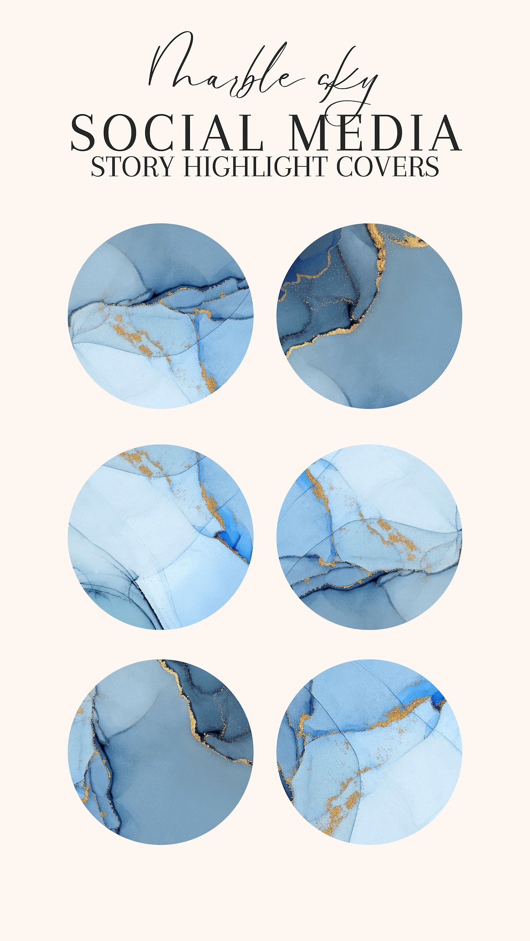Marble Sky Instagram Highlight Covers - Etsy