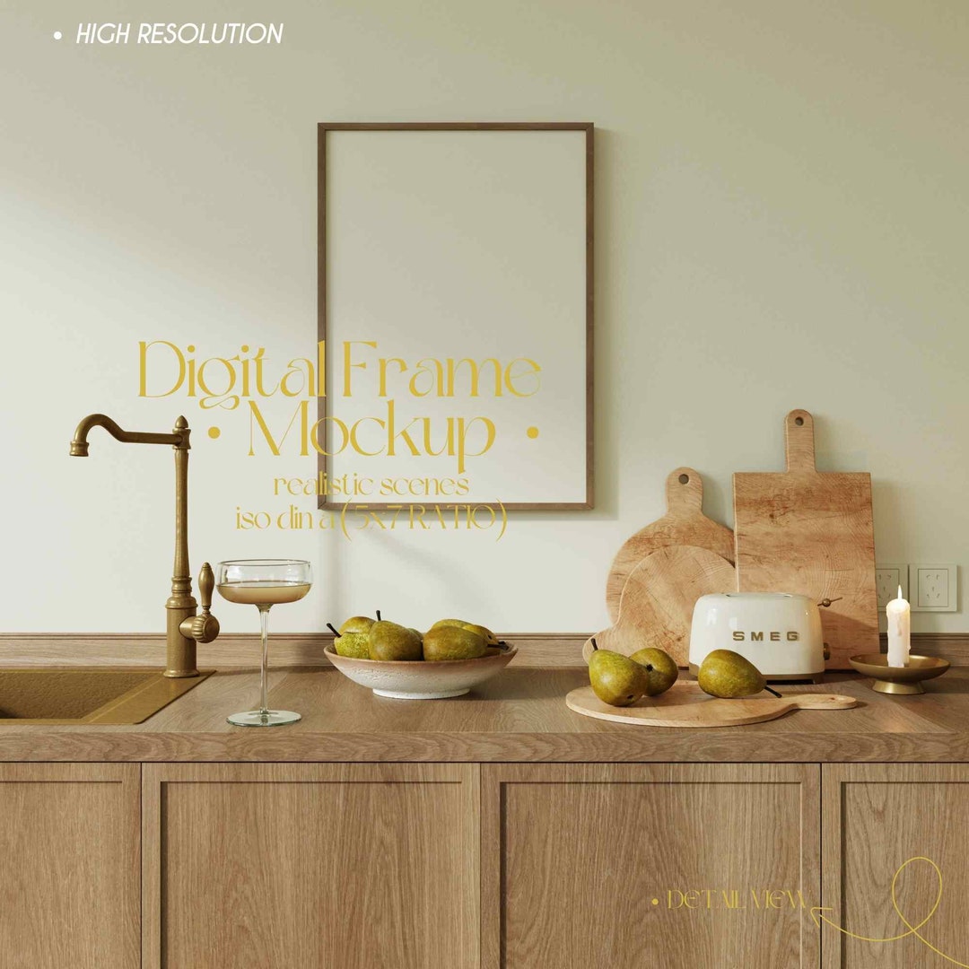 Kitchen Frame Mockup 5x7 Glass Reflection DIN A in Kitchen Food ...