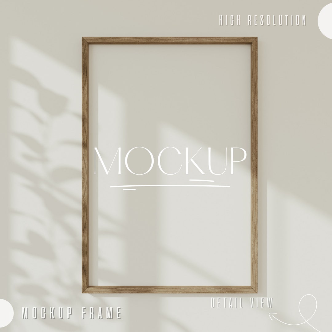 Frame Mockup, Vertical Frame Shadow Overlay, Wood Frame Wallpaper ...