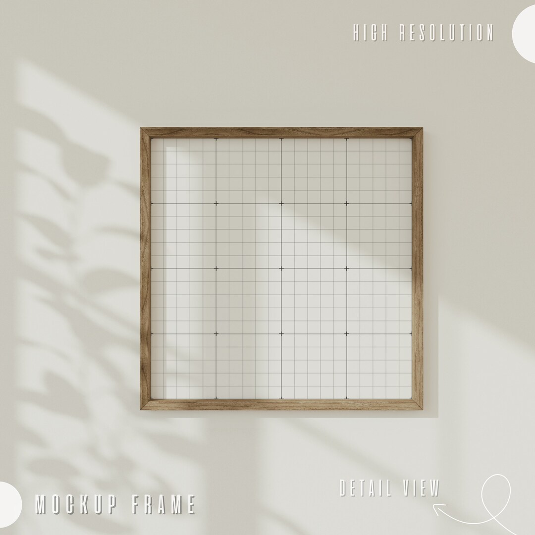 Frame Mockup, Square Frame Shadow Overlay, Square Wood Frame Wallpaper ...