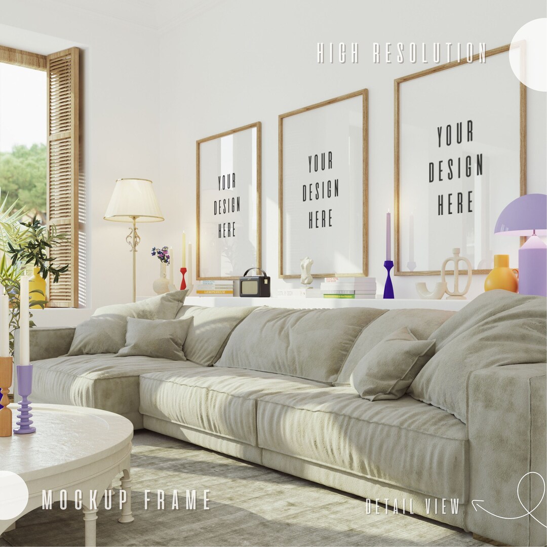 Mockup Frame, Set of 3, Set of 2 and Single Frame, Wood Frame Mockup ...