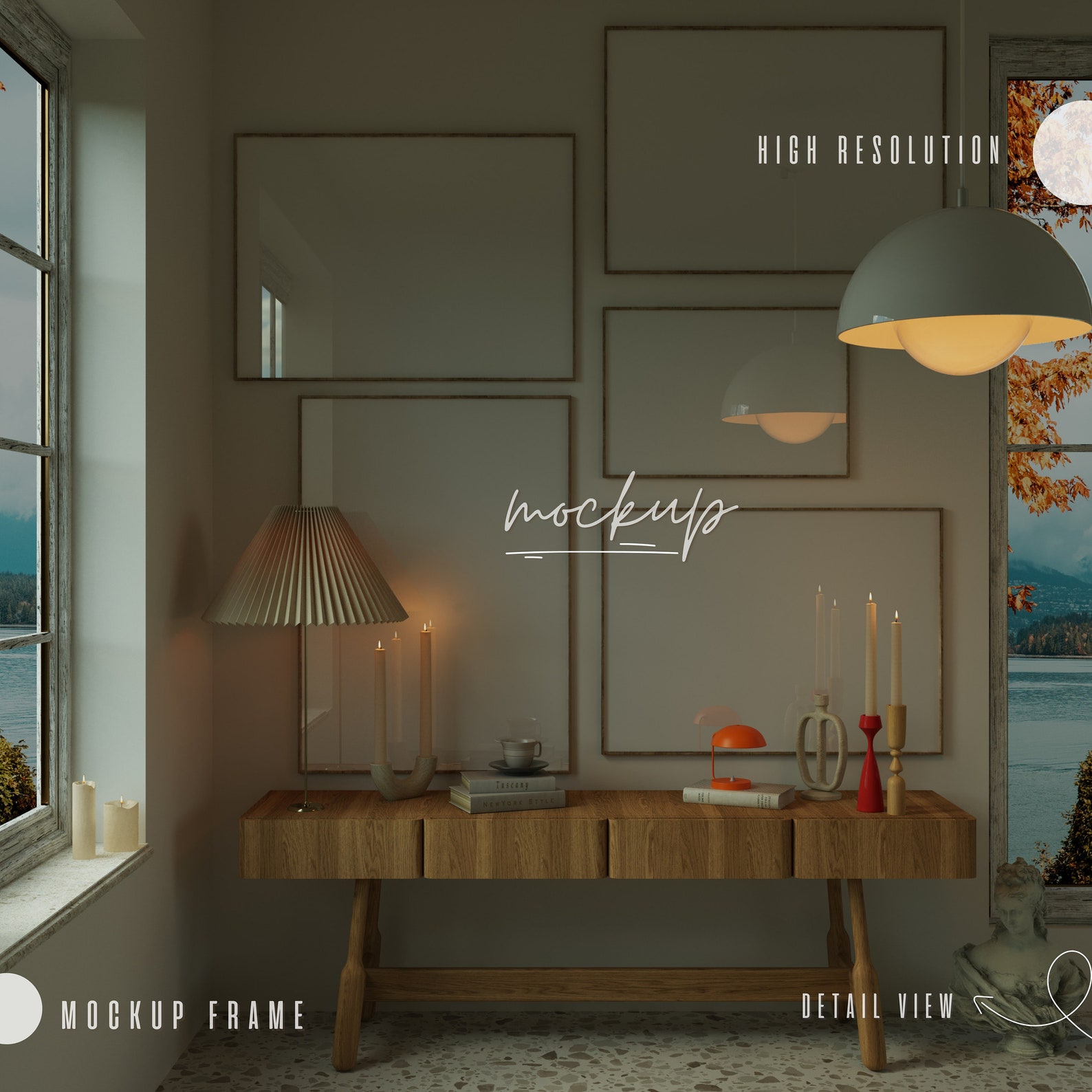 Frame Mockup, Horizontal Frame Mockup, Gallery Wall Frame Mockup, Set ...