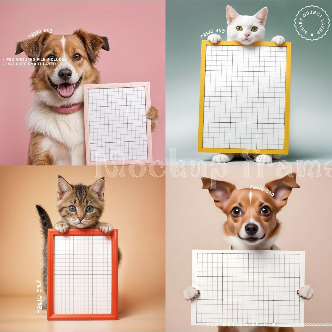 Mockup Frame Bundle, Colorful Mockup Frame, Funny Mockup Frame, Art ...