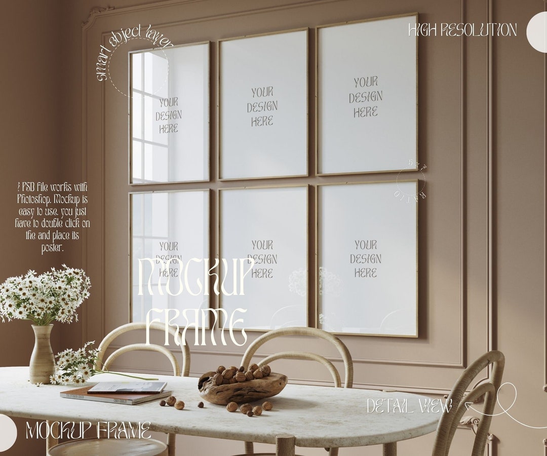 Frame Mockup, Vertical Mockup Frame,set of 6 Frame Mockup, Wooden Frame ...