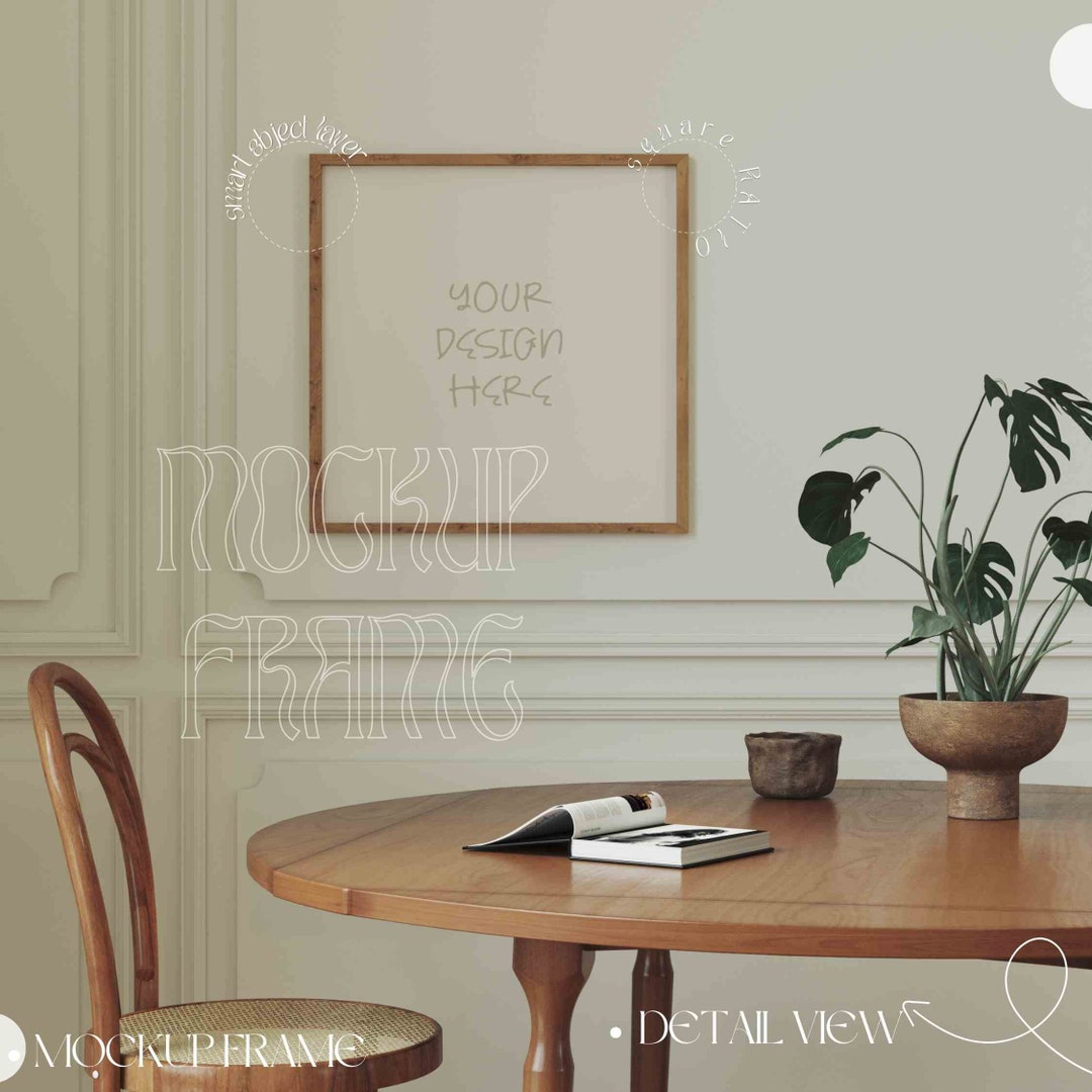 Square Frame Mockup: Modern Wood, Sunlight & Shadow (digital Download ...