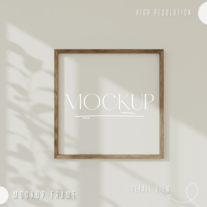 Square Frame Mockup: Wood Shadow Overlay (PSD & JPEG) - Etsy