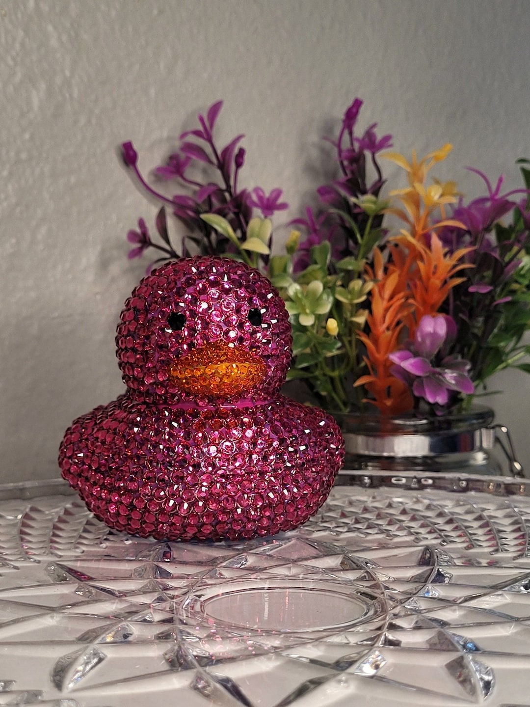Blinged Rubber Ducky AB Glass Rhinestones Bling Duck Bath Toy Display ...