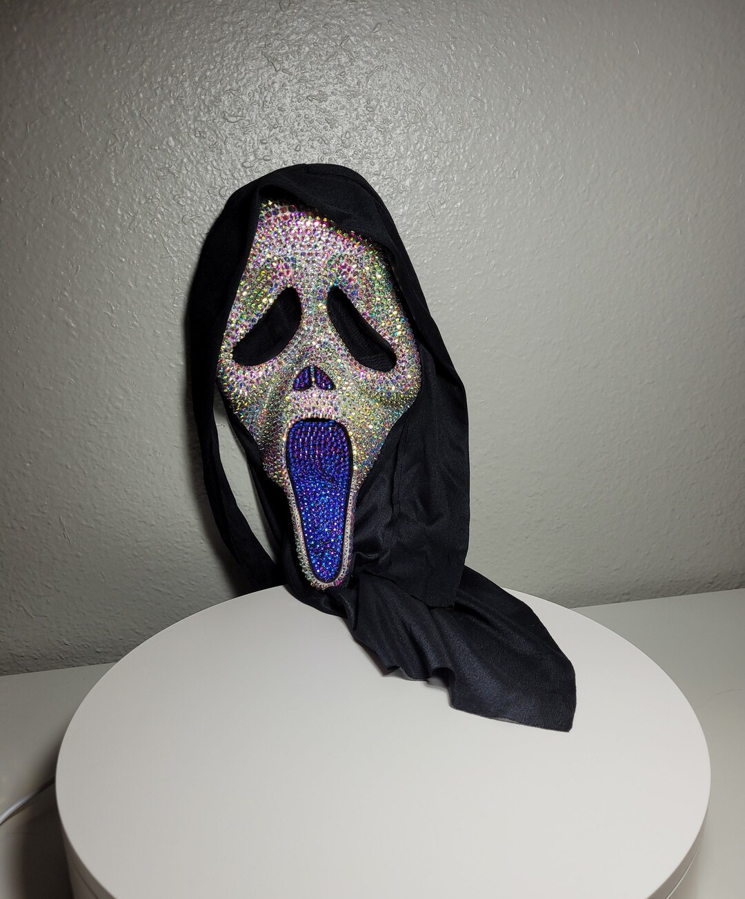 Blinged Scream Ghost Halloween Mask Bling Adult Costume Bedazzled ...