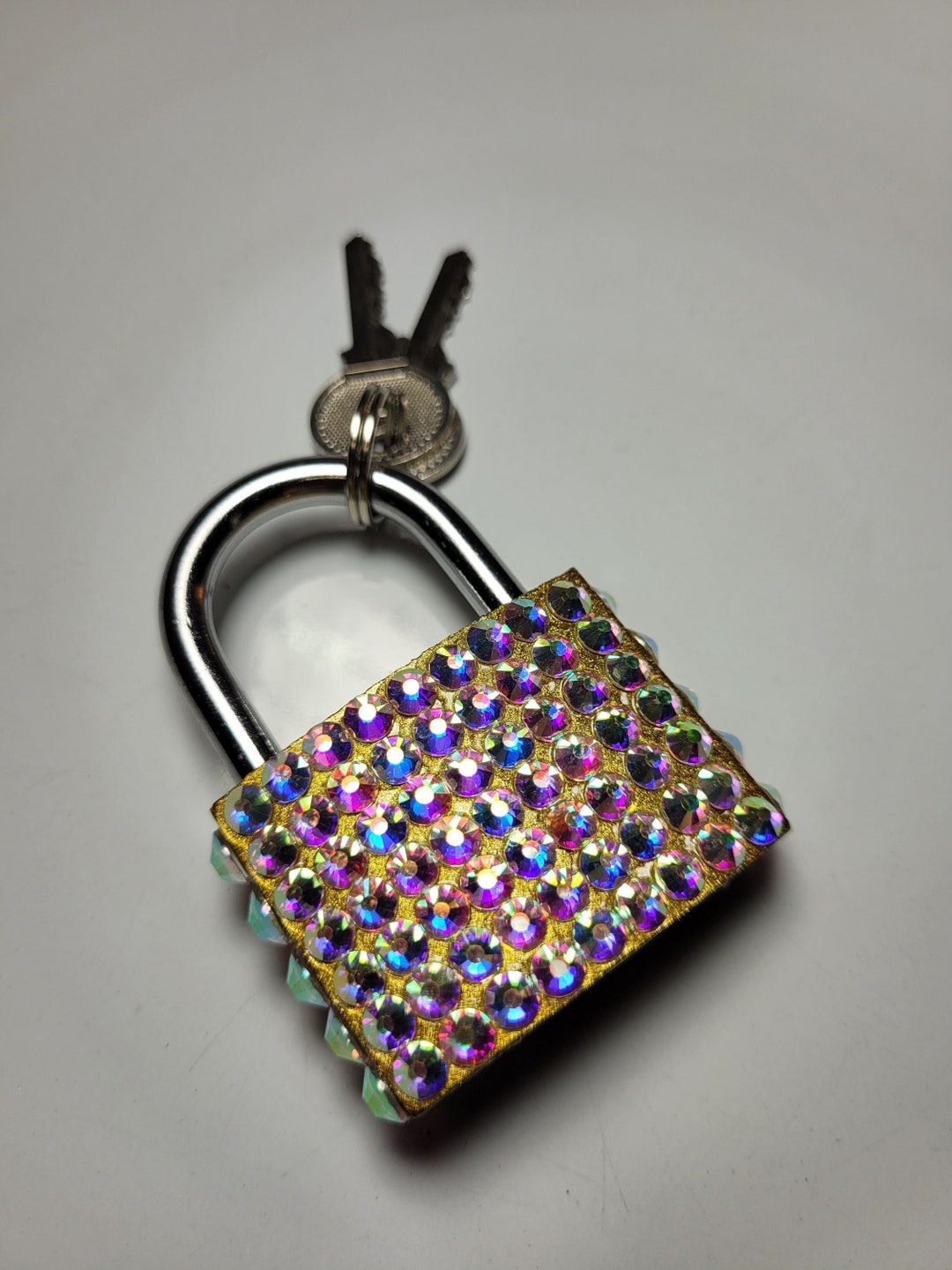 Blinged Lock With Key Bling Bicycle Lock Rhinestones Padlock Safe ...