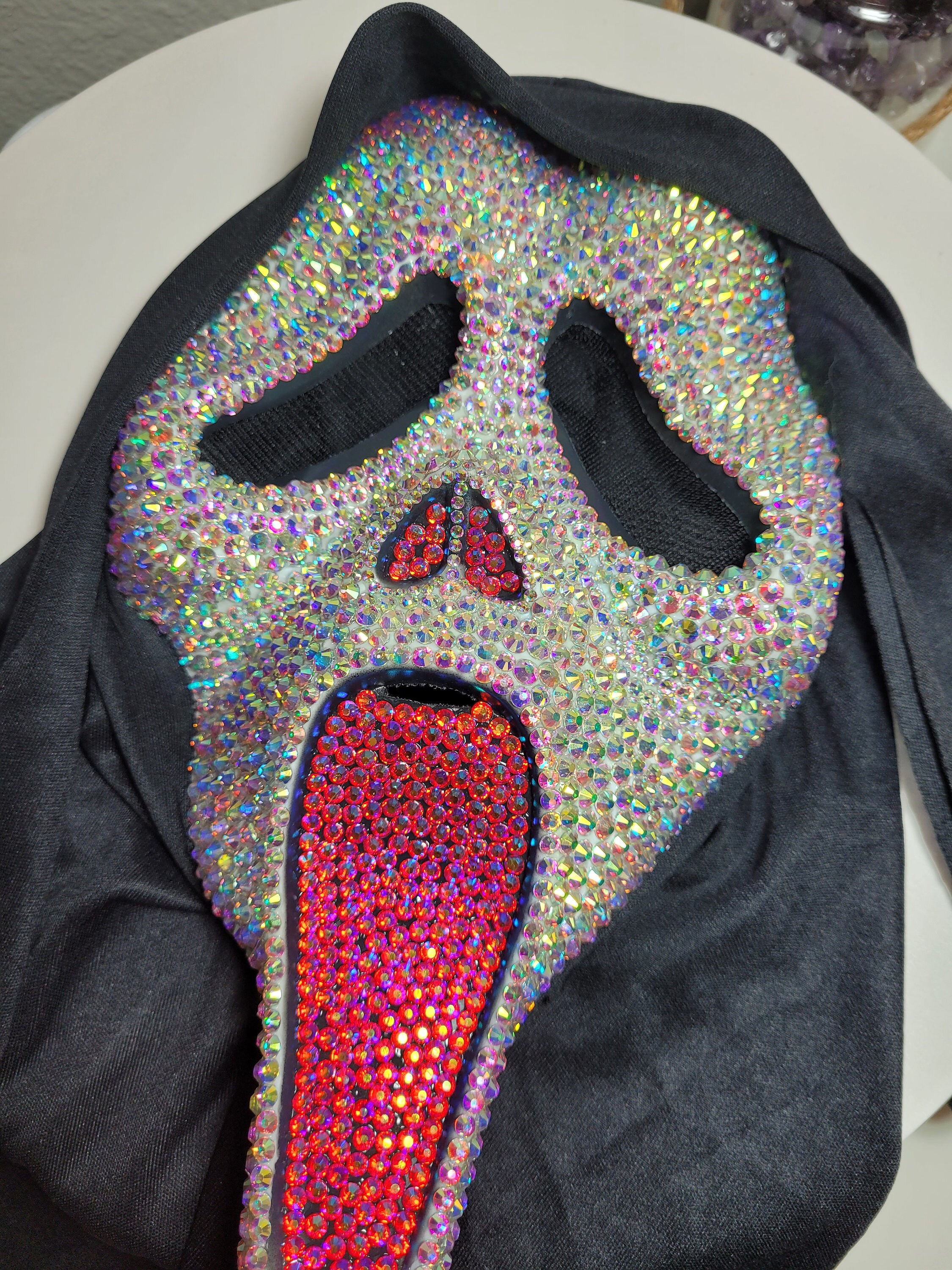 Blinged Scream Ghost Halloween Mask Bling Adult Costume - Etsy