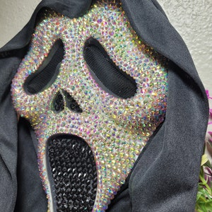 Blinged Scream Ghost Halloween Mask Bling Adult Costume Bedazzled ...