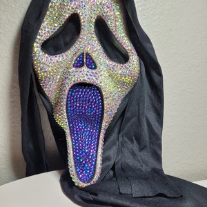 Blinged Scream Ghost Halloween Mask Bling Adult Costume - Etsy