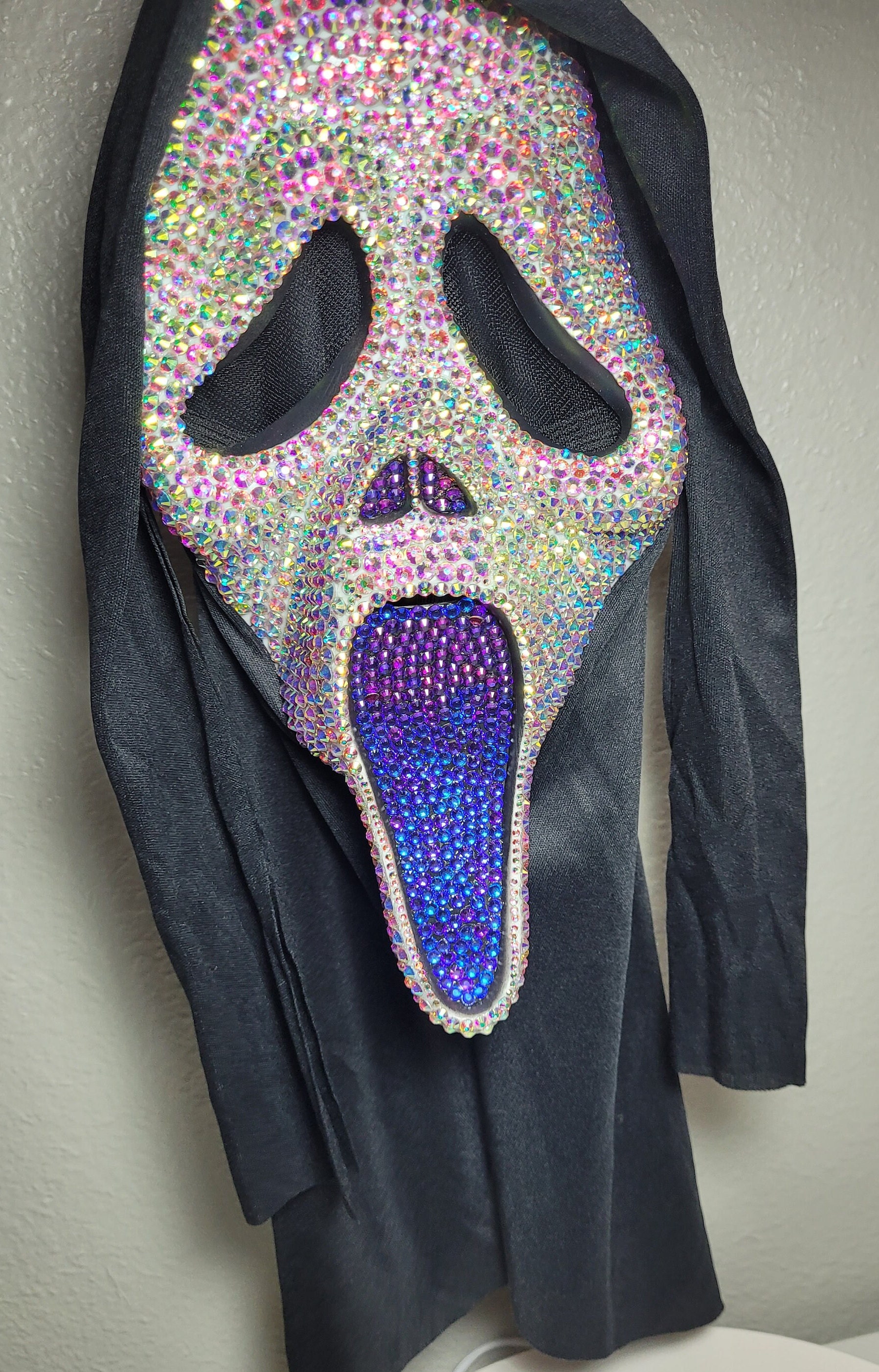 Blinged Scream Ghost Halloween Mask Bling Adult Costume - Etsy