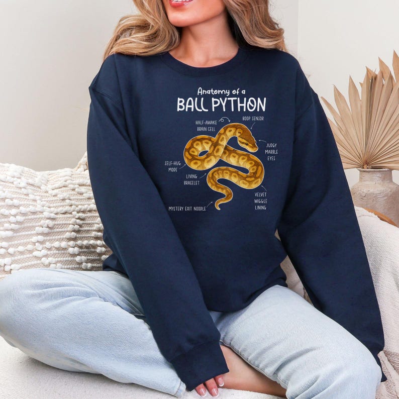 Anatomy of Ball Python Sweatshirt, Funny Snake Lover Reptile Owner Gift ...