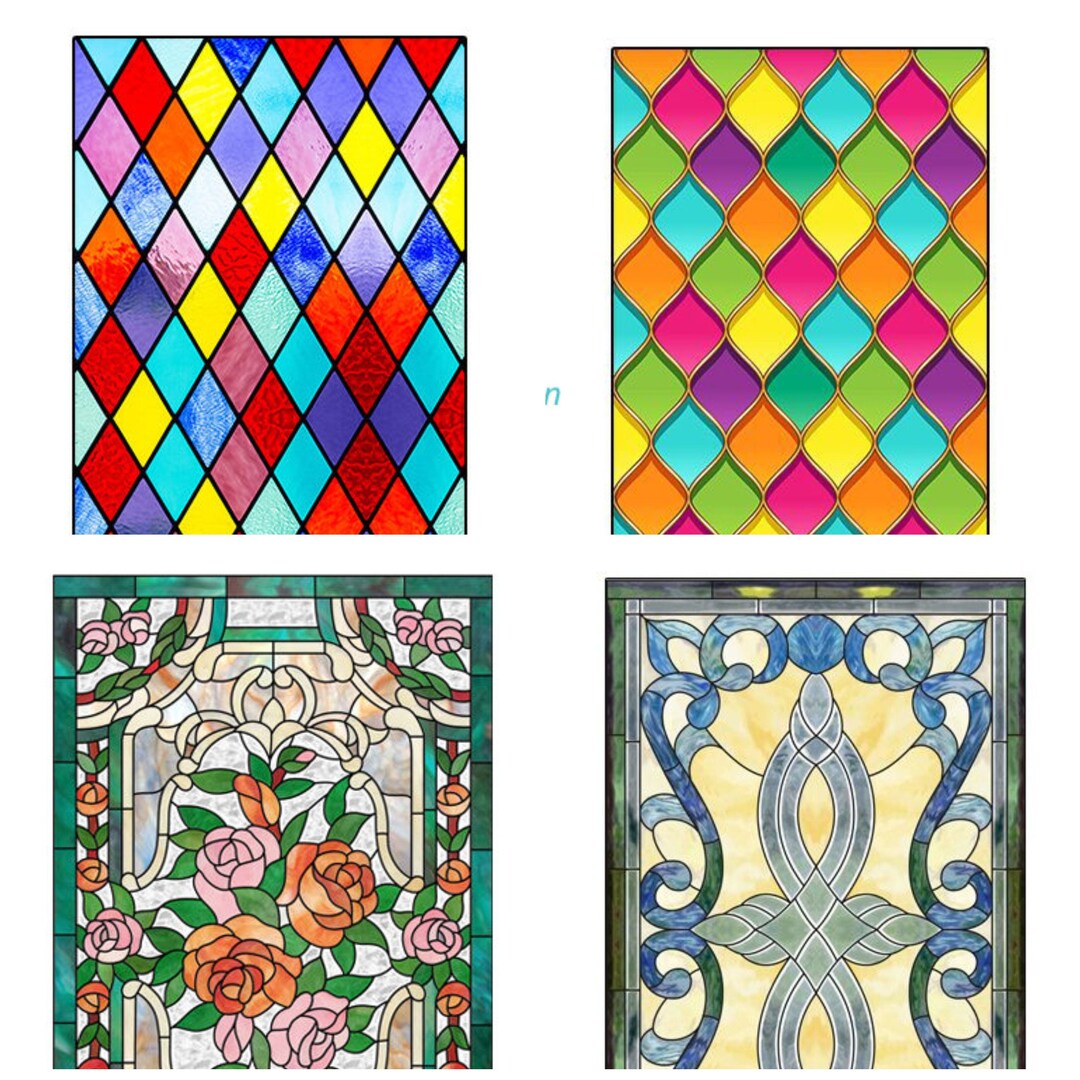 Window Privacy Film, Stained Glass Window Stickers for Home Indoor ...