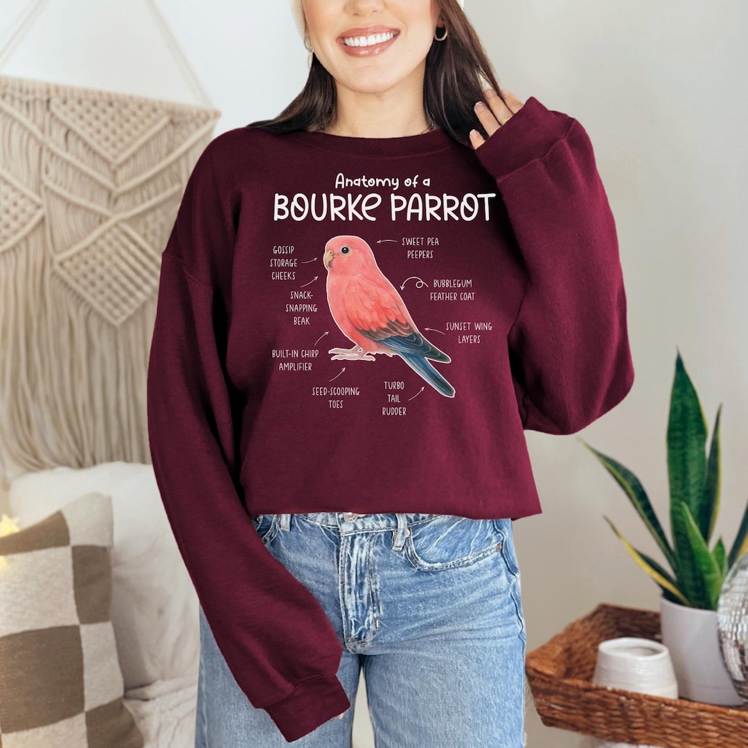 Anatomy of a Bourke Parrot Sweatshirt, Funny Bird Anatomy Unisex ...