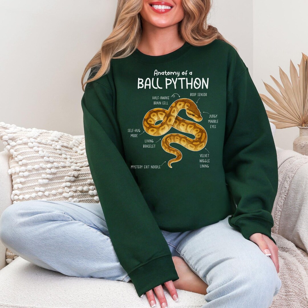 Anatomy of Ball Python Sweatshirt, Funny Snake Lover Reptile Owner Gift ...