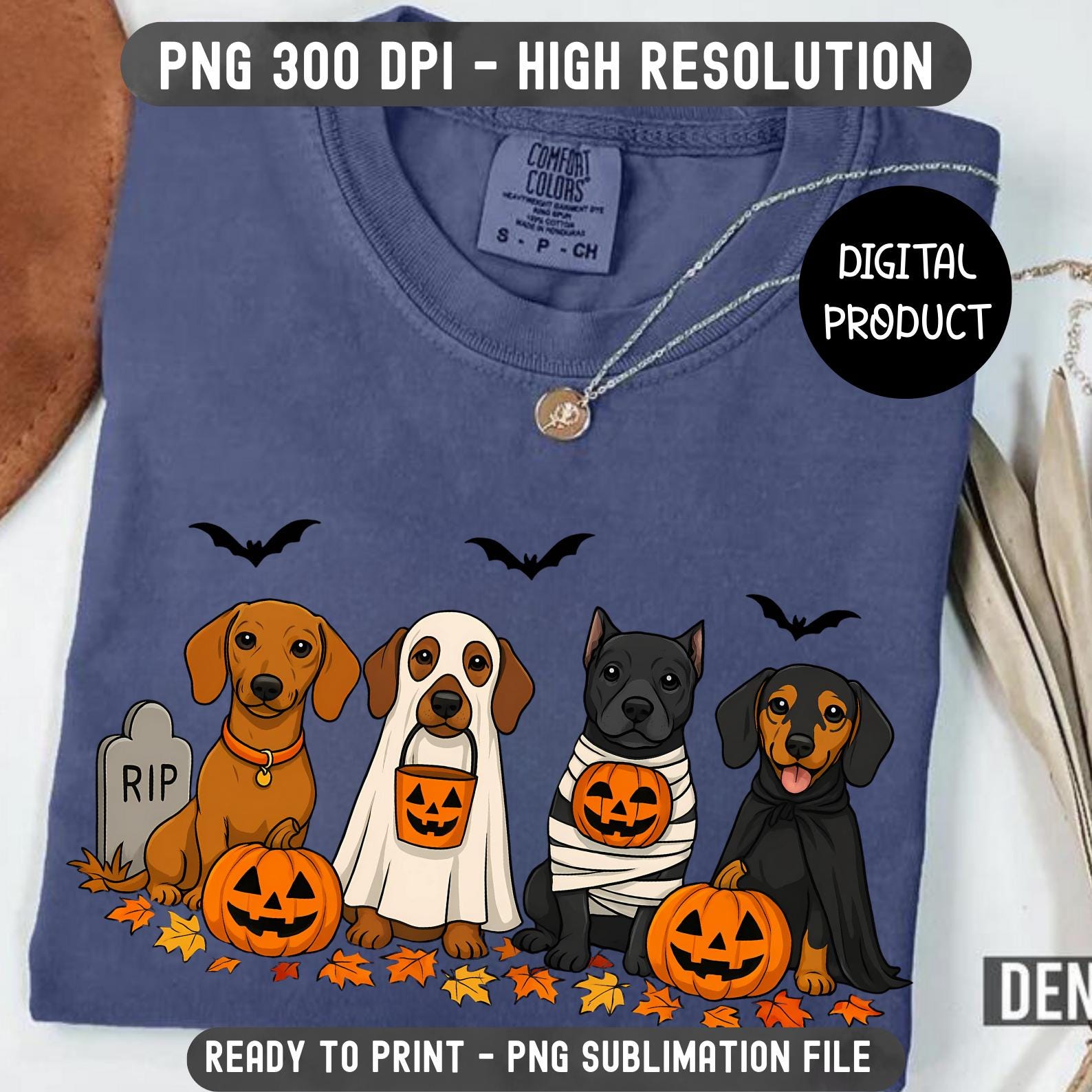 Halloween Dogs Costume Party PNG Bundle, Spooky Season Designs, Pack of ...